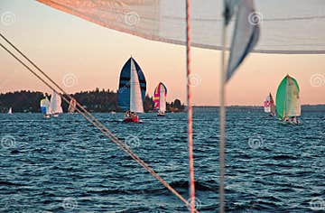 Sailing into the Sunset stock photo. Image of sailing - 1826260