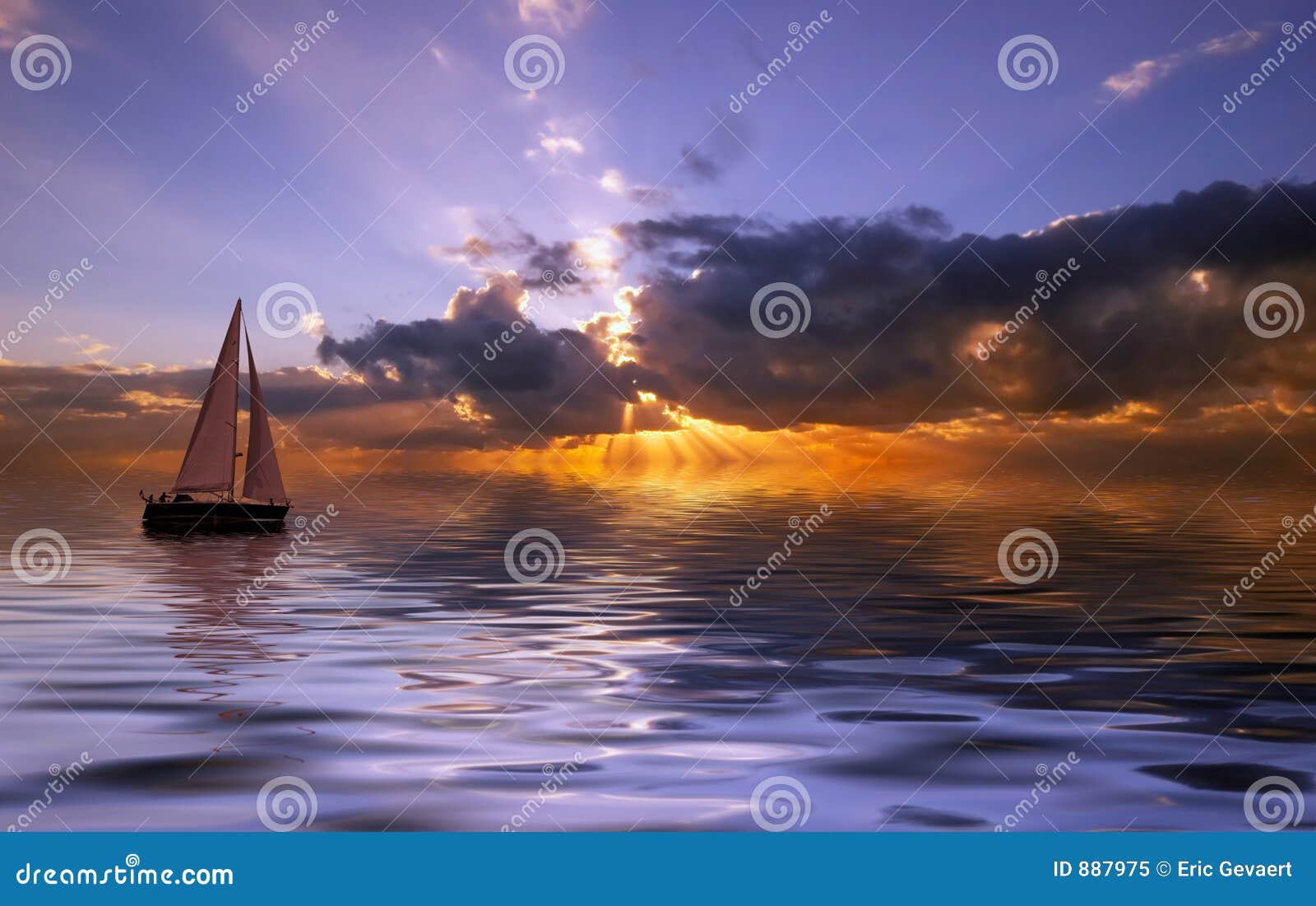 Sailing at sunset stock image. Image of concept, coast - 887975