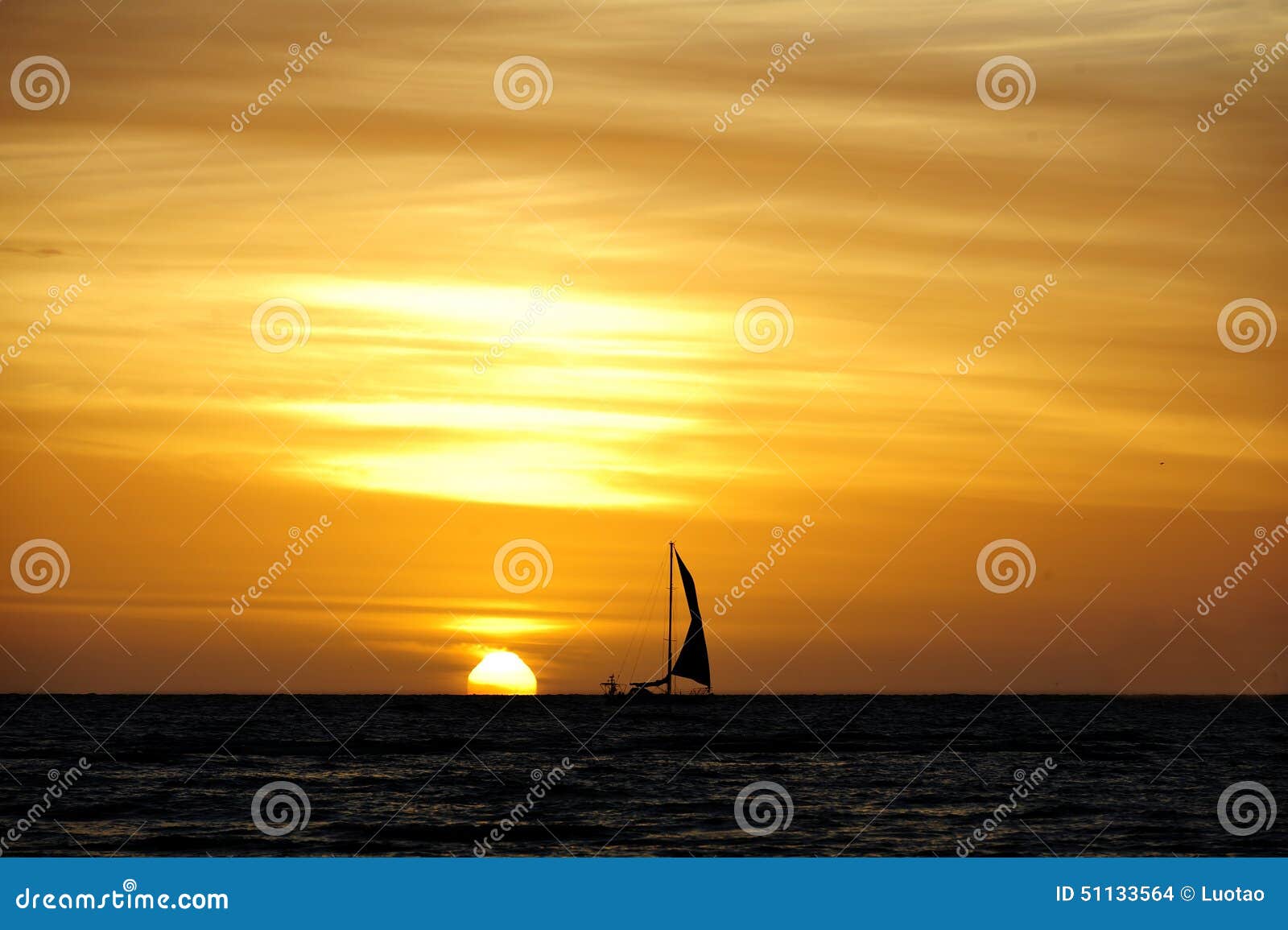 Sailing with Sunset Background Stock Photo - Image of background ...