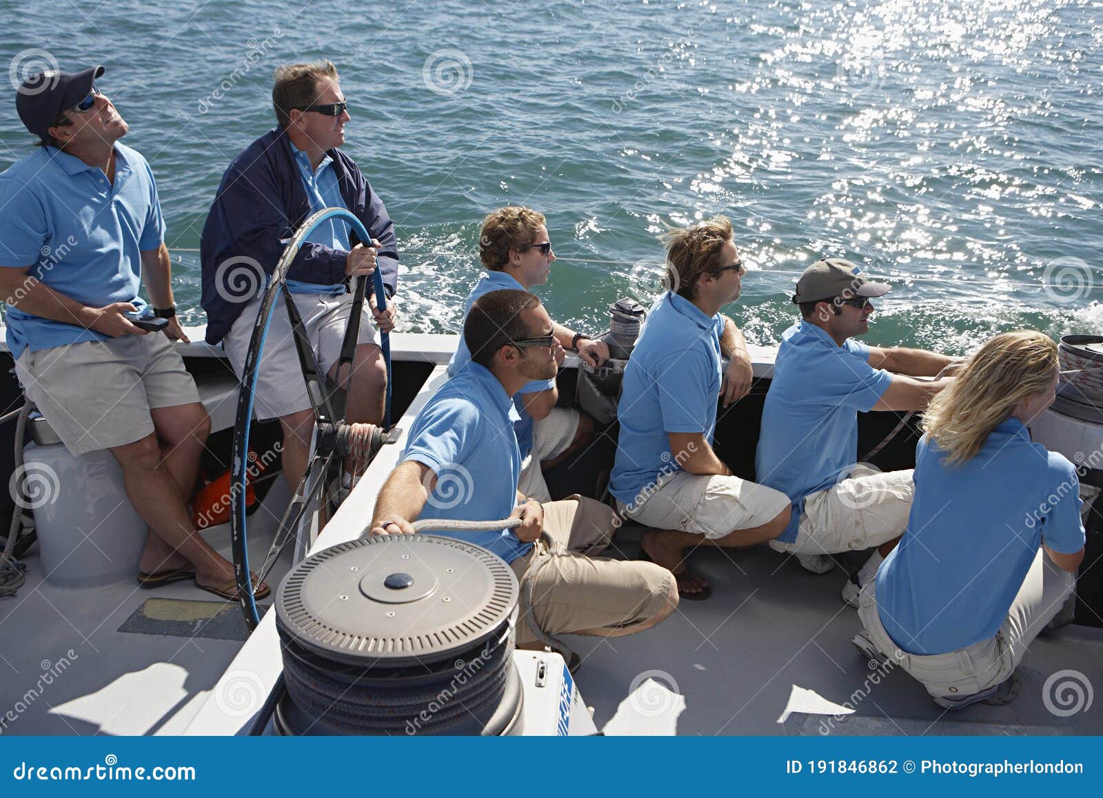 Photo of Sailing Team on Yacht Stock Photo - Image of teamwork, luxury ...