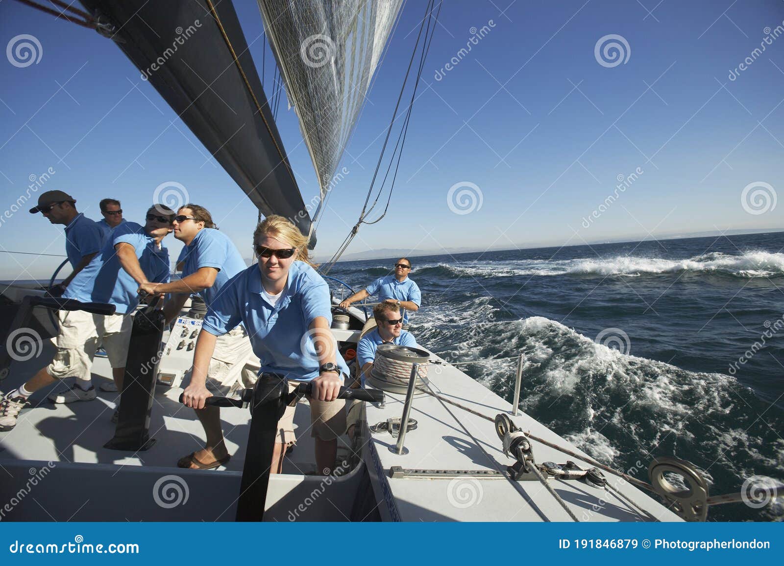 Photo of Sailing Team on Yacht Stock Image - Image of yacht, luxury ...