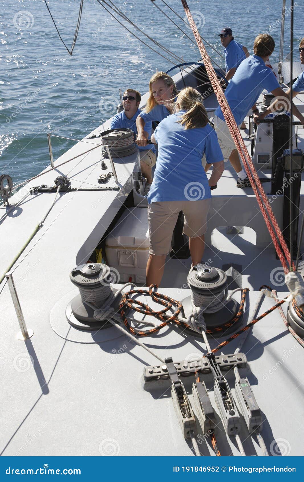 Photo of Sailing Team on Yacht Stock Photo - Image of lifestyle, summer ...