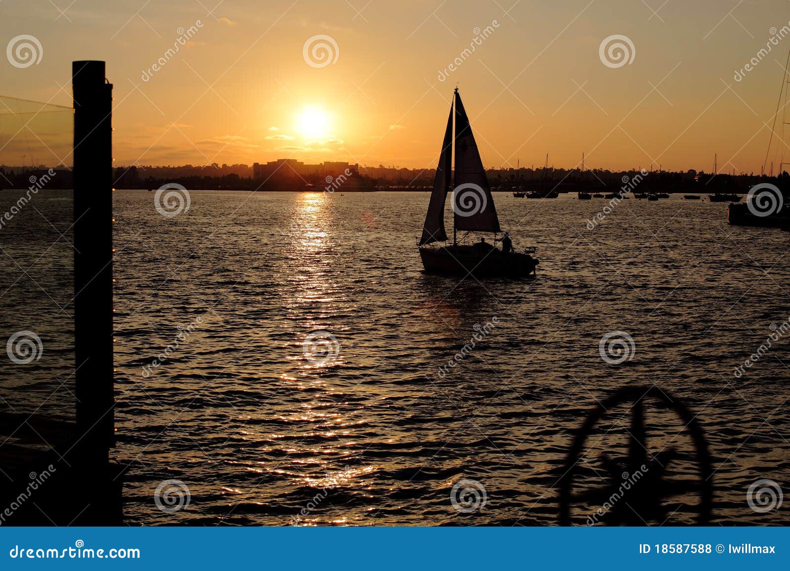Sailing to sunset stock photo. Image of island, diego - 18587588