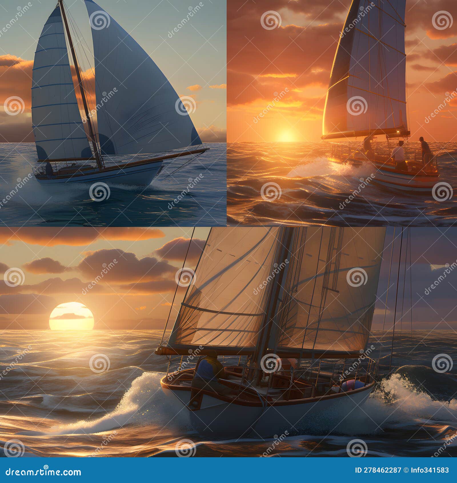 Sailing Trip Sea Breezes Sunsets Hyper-realistic Textures Two ...