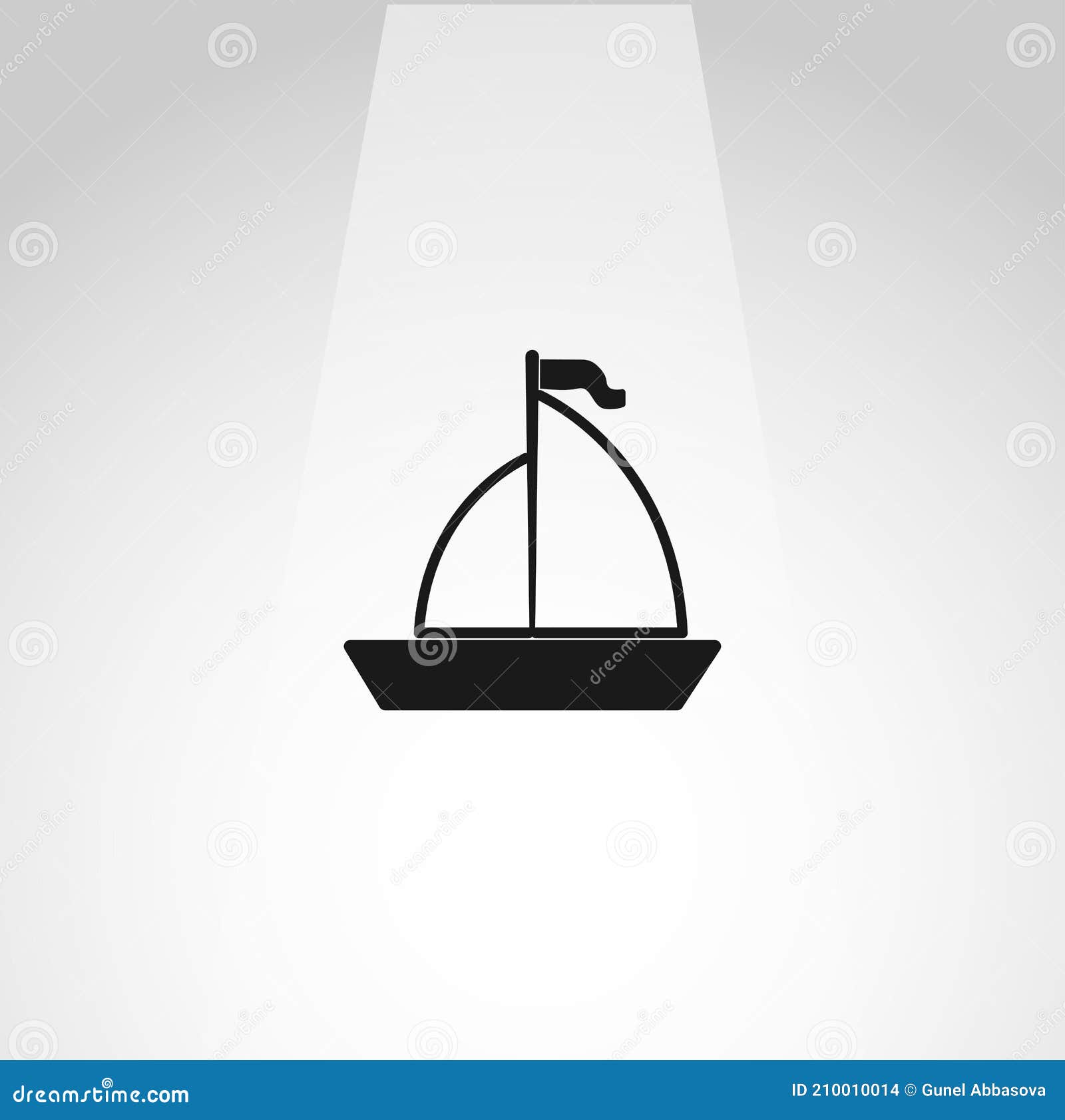 Sailing Icon, Boat with Sail Simple Isolated Icon Stock Vector ...