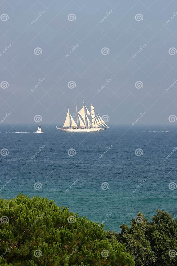 Sailing-vessel stock image. Image of sailing, white, yacht - 66723