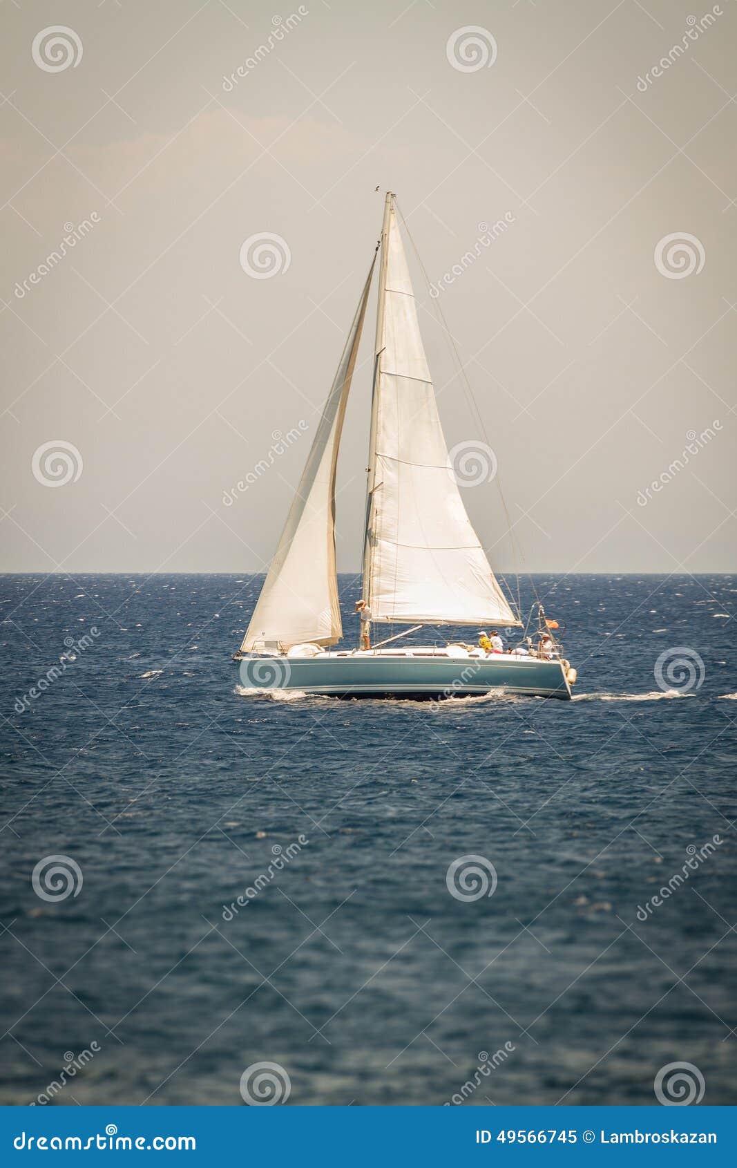 Sailing Vessel in Deep Blue Ocean Stock Image - Image of race, team ...