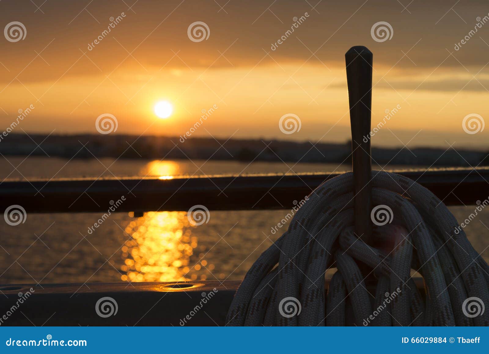Sailing Vessel Ropes Against Sunset Stock Photo - Image of transport ...