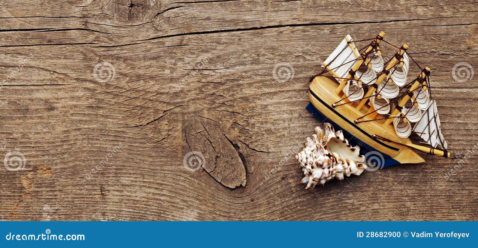 Sailing Vessel and Sea Shell Stock Photo - Image of nostalgia, life ...