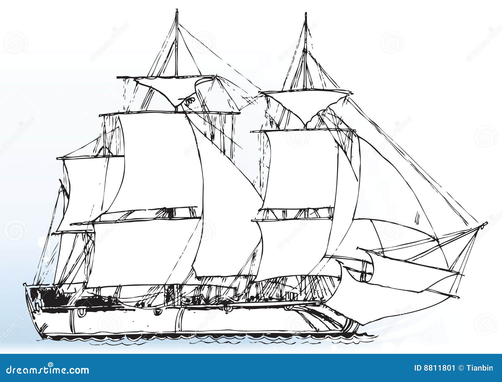 Sailing wind ship stock vector. Illustration of direction - 8811801