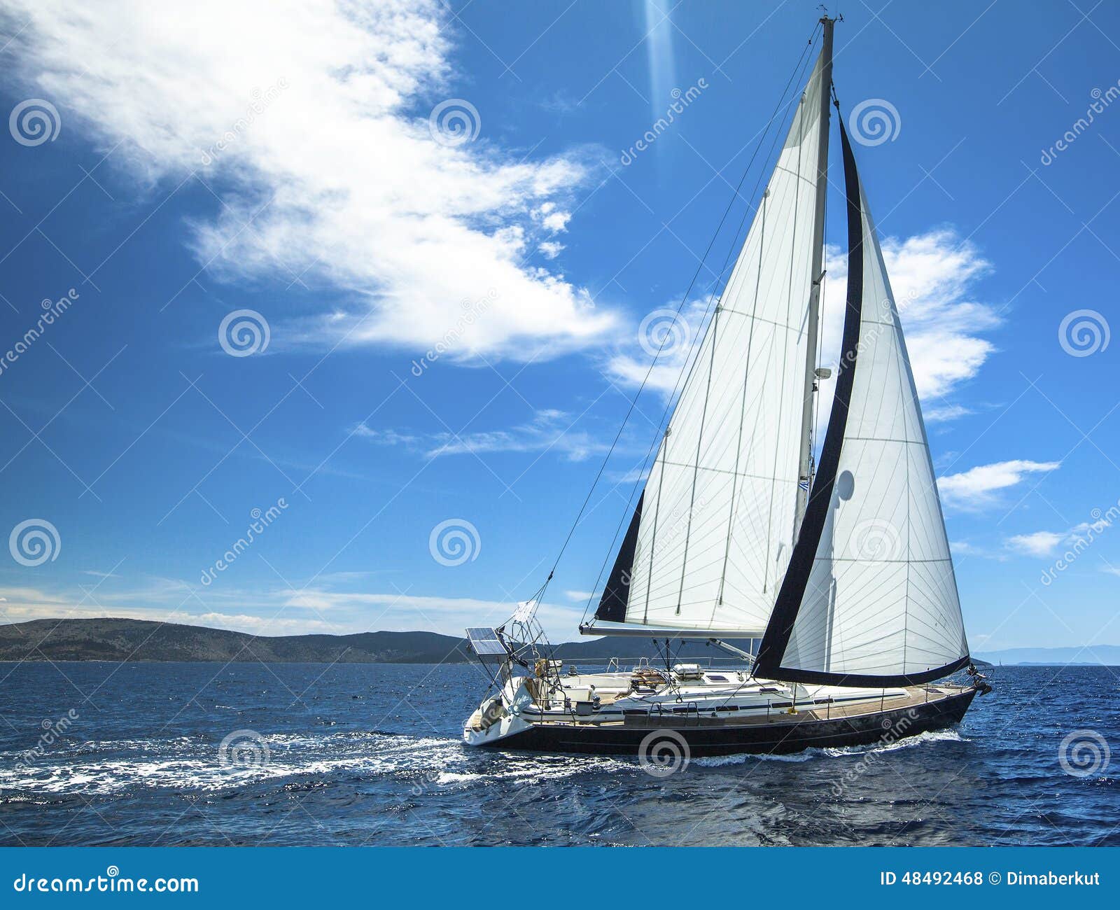Sailing in the Wind through the Waves. Sailing Stock Photo - Image of ...