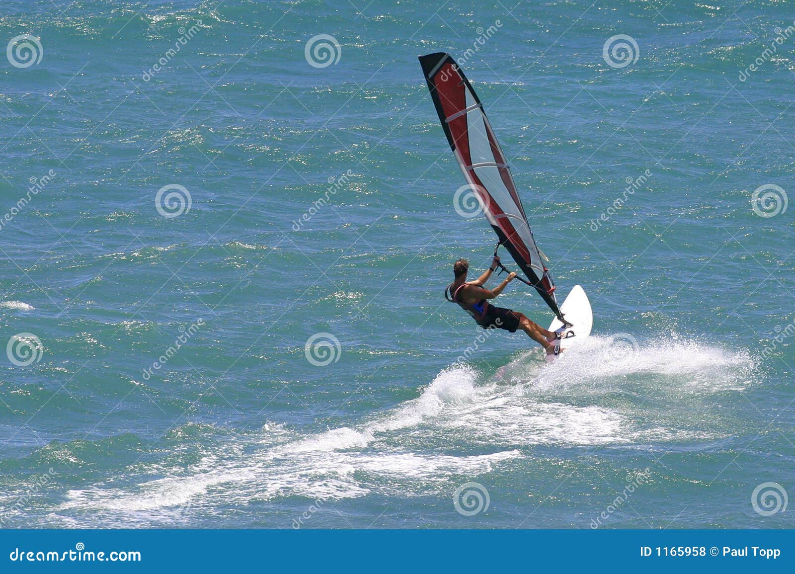 Sailing Windsurfer Windsurfing in Hawaii Stock Photo - Image of splash ...