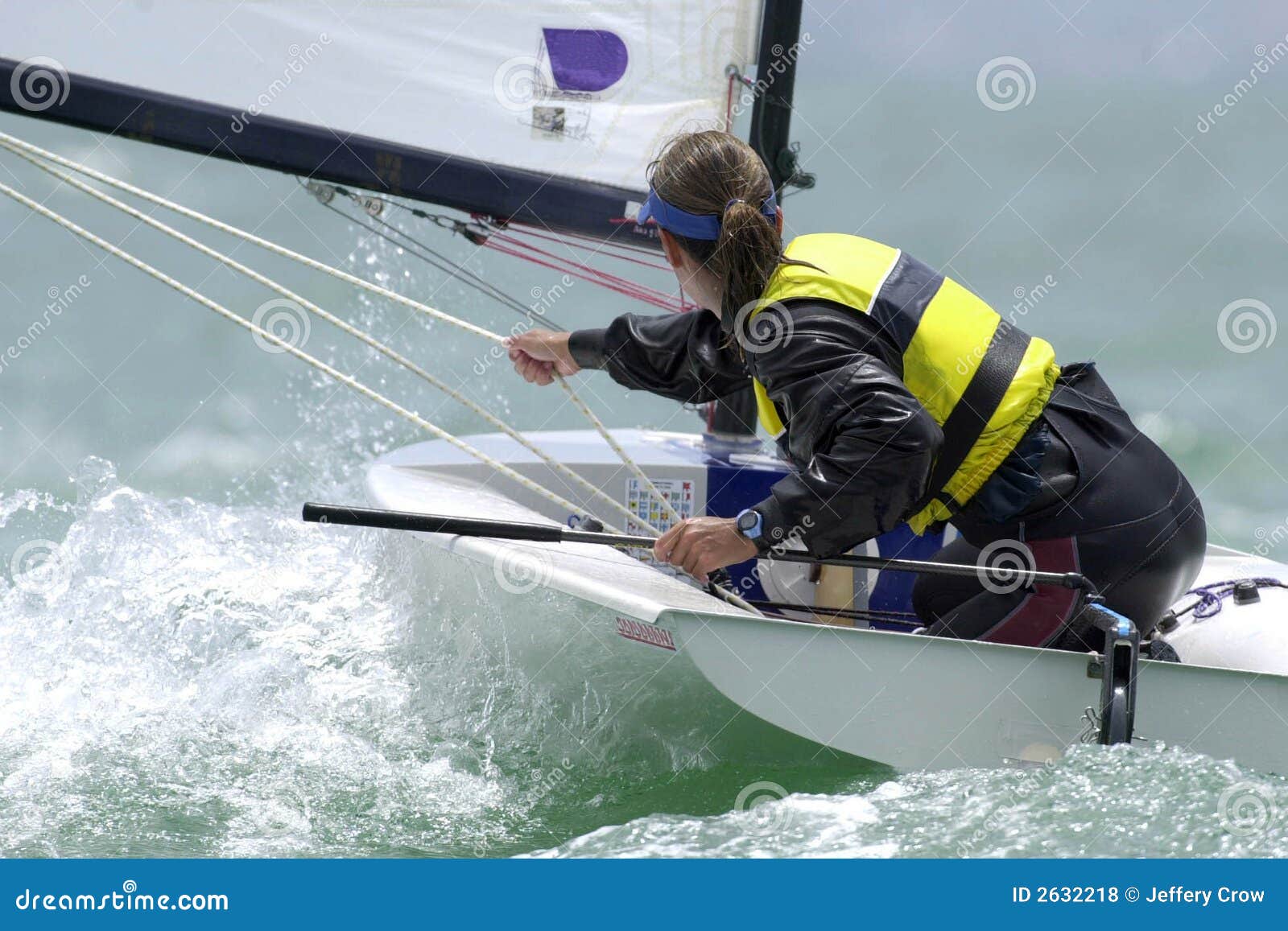 Sailing woman stock photo. Image of rough, wetsuit, boat - 2632218