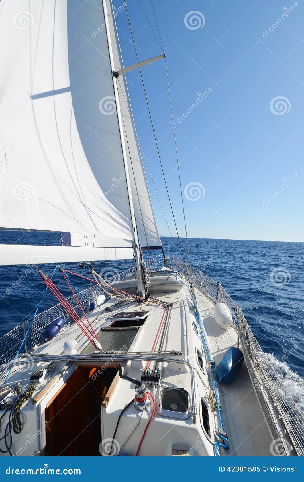 Sailing yacht in action stock image. Image of achievement - 42301585