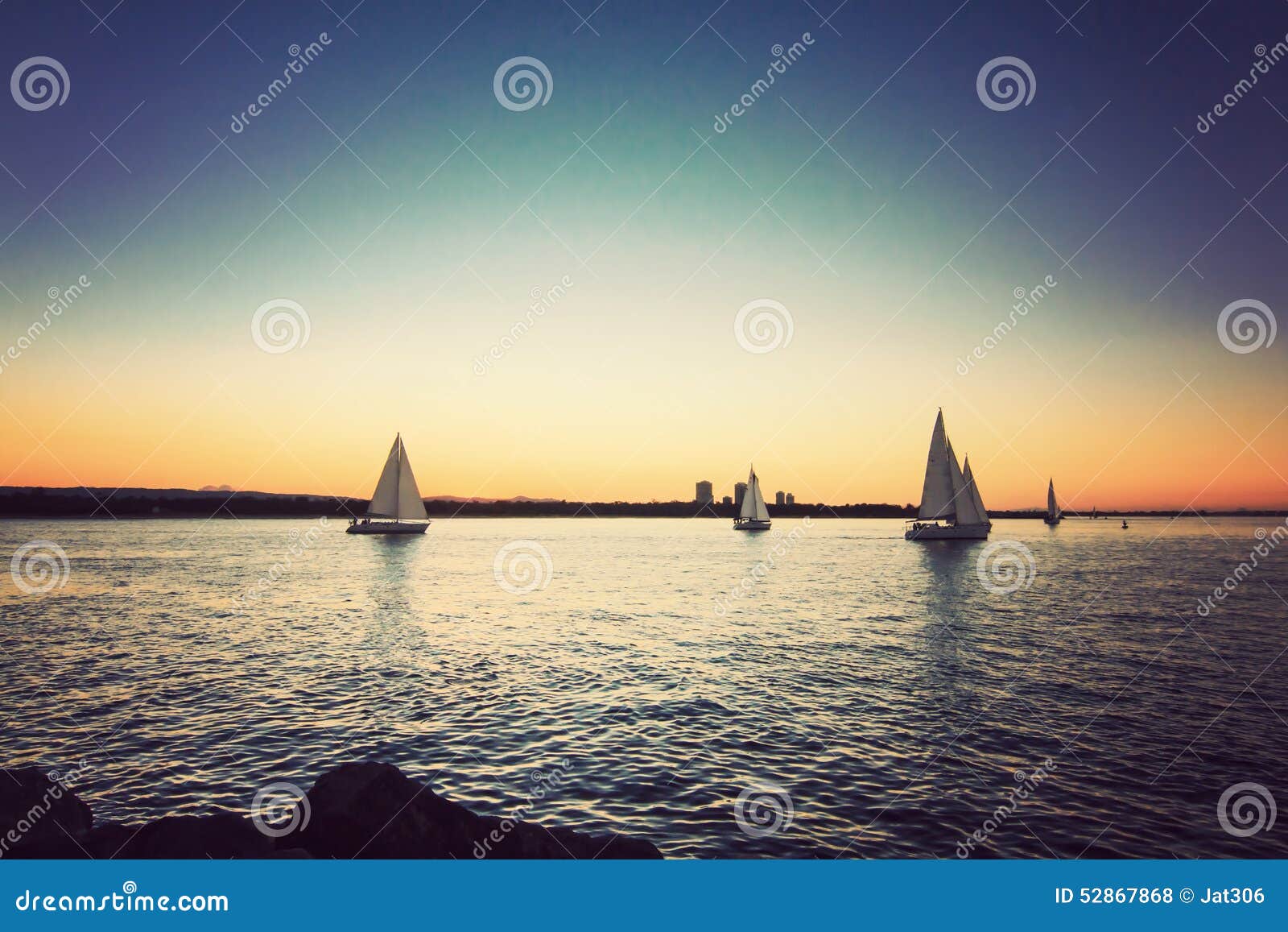 Sailing Yacht Against Sunset Stock Photo - Image of summer, shiny: 52867868