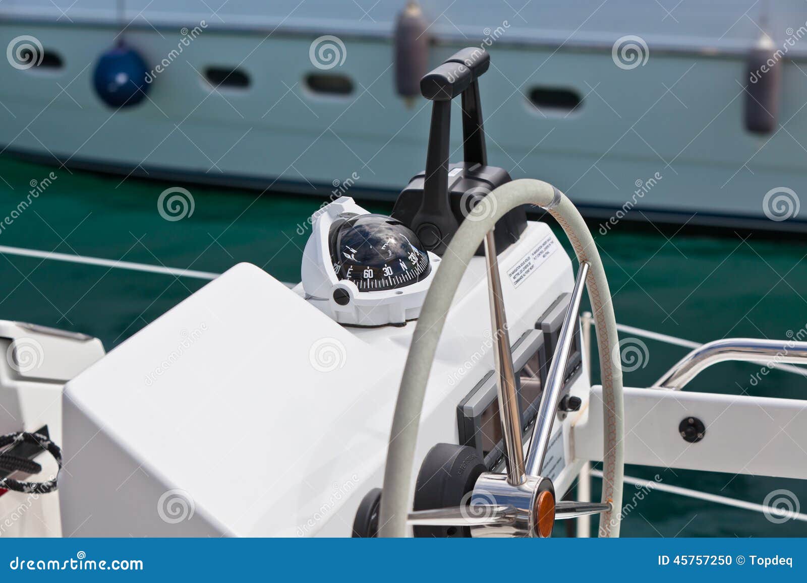 Sailing Yacht Control Wheel and Implement Stock Photo - Image of drive ...