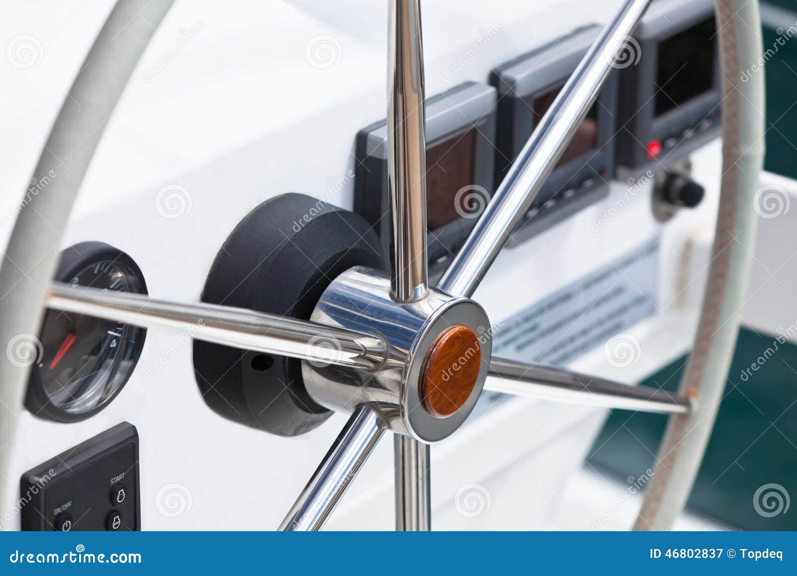 Sailing Yacht Control Wheel and Implement Stock Image - Image of ...