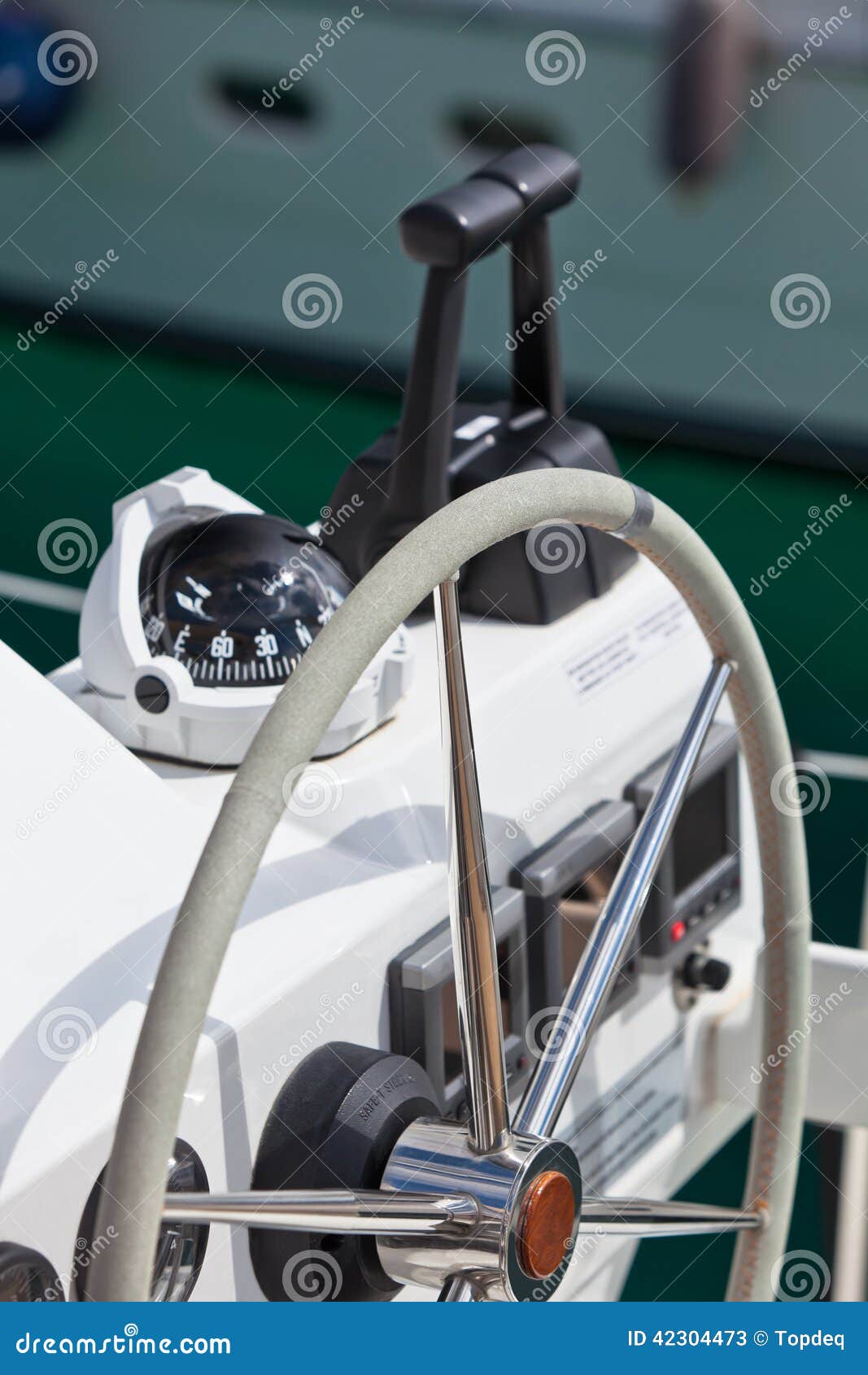 Sailing Yacht Control Wheel and Implement Stock Image - Image of motor ...