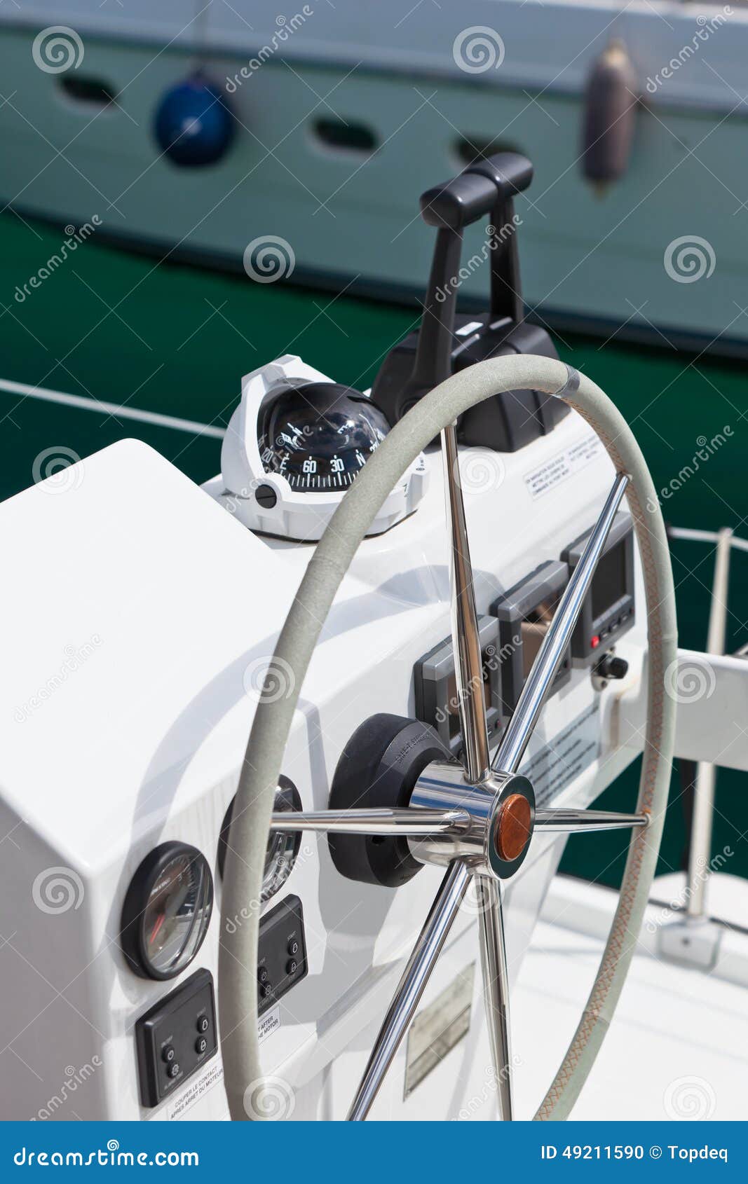 Sailing Yacht Control Wheel and Implement Stock Photo - Image of ...
