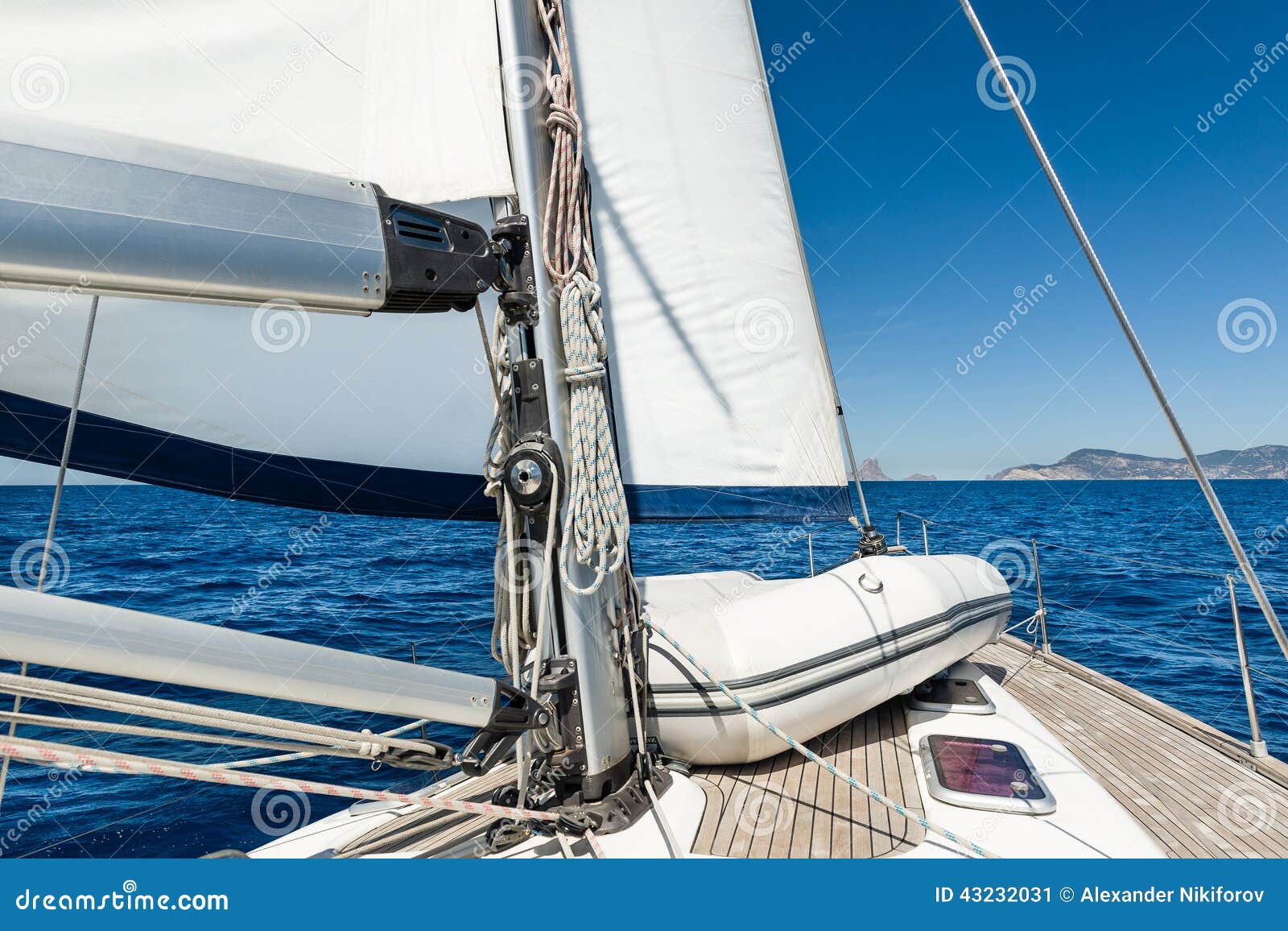 Sailing Yacht Going on Her Sails in Calm Weather Stock Image - Image of ...