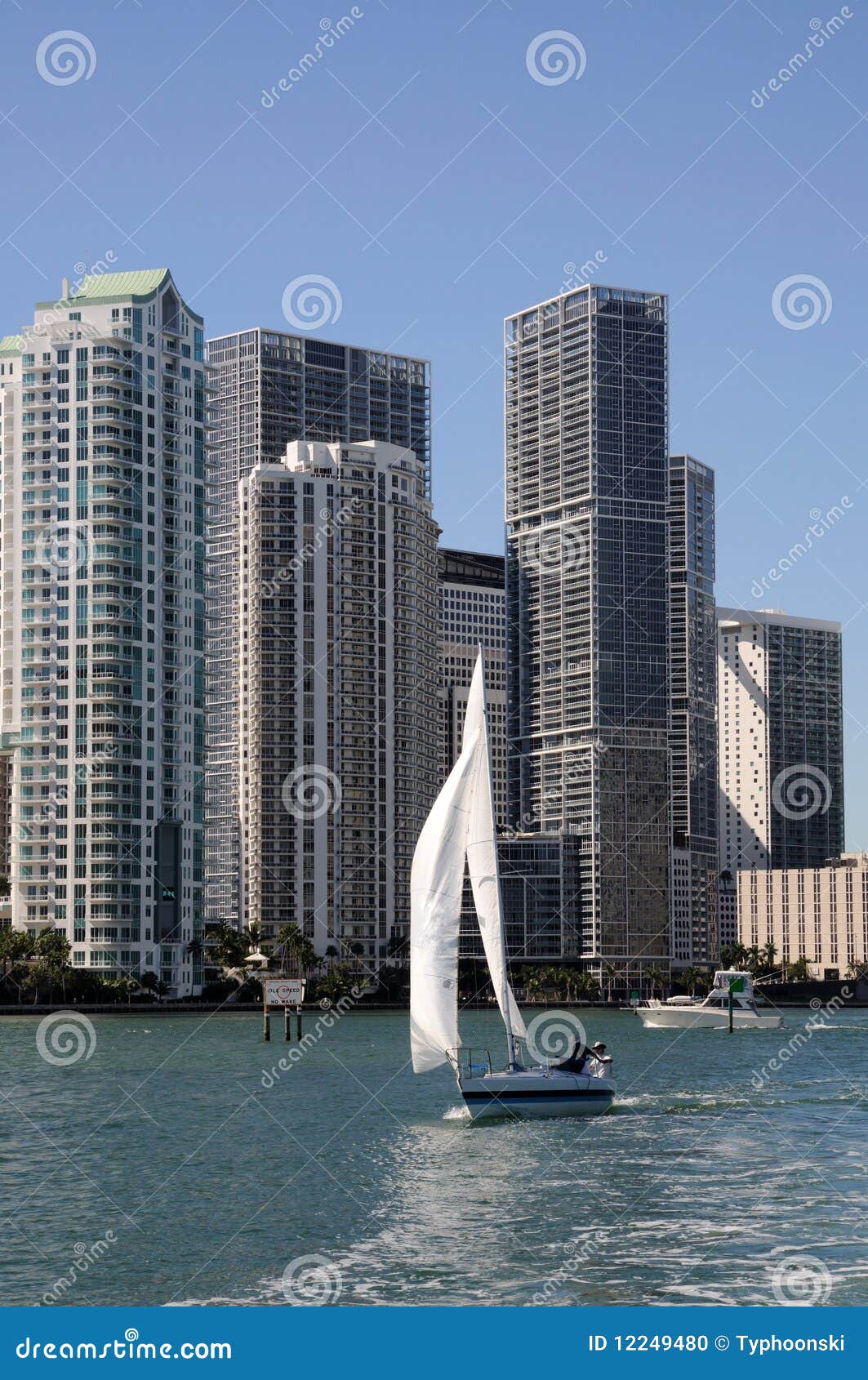 Sailing Yacht, Miami stock photo. Image of modern, vertical - 12249480