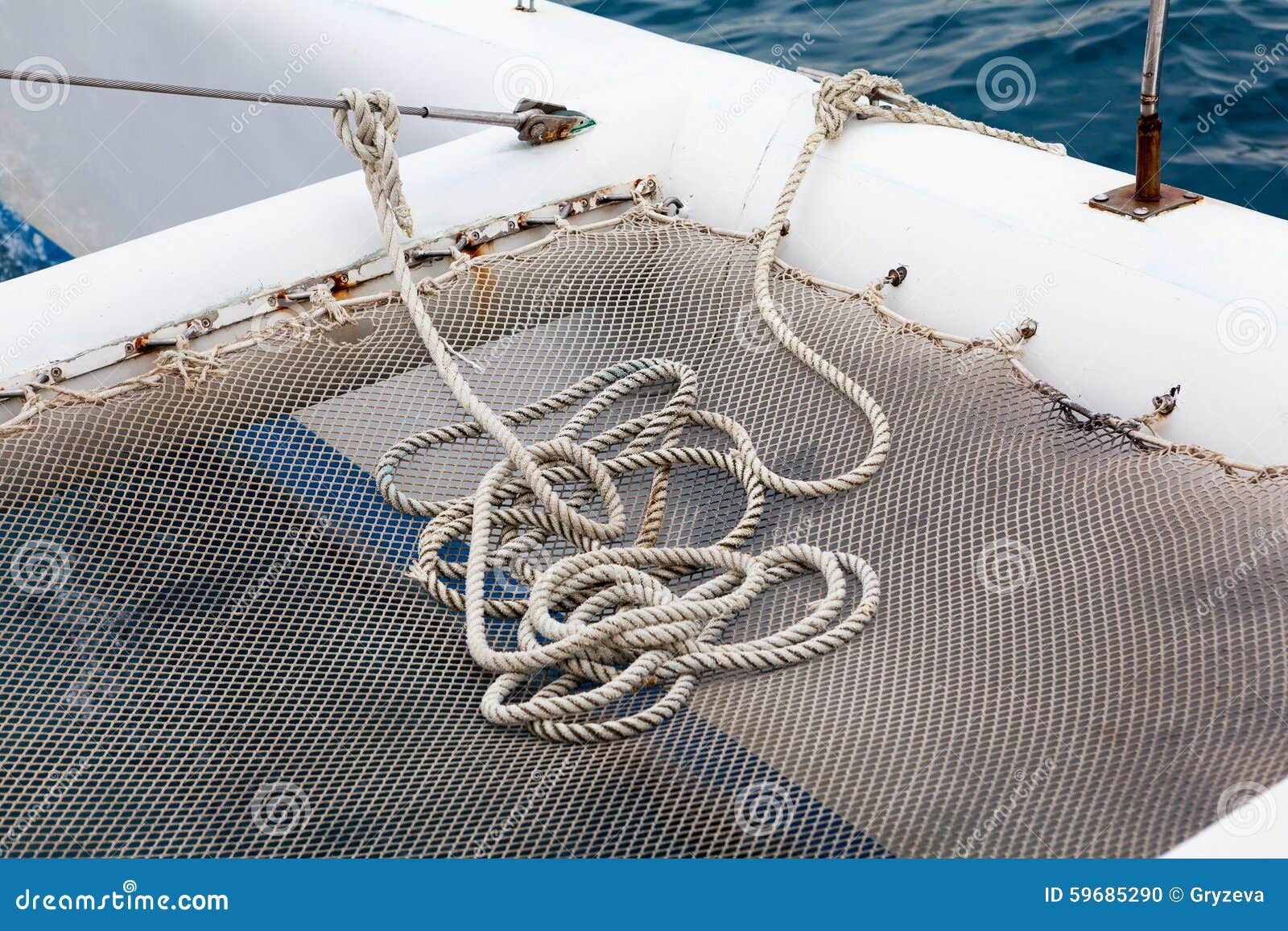 Sailing Yacht Rigging, Ropes Closeup. Stock Photo - Image of ropes ...