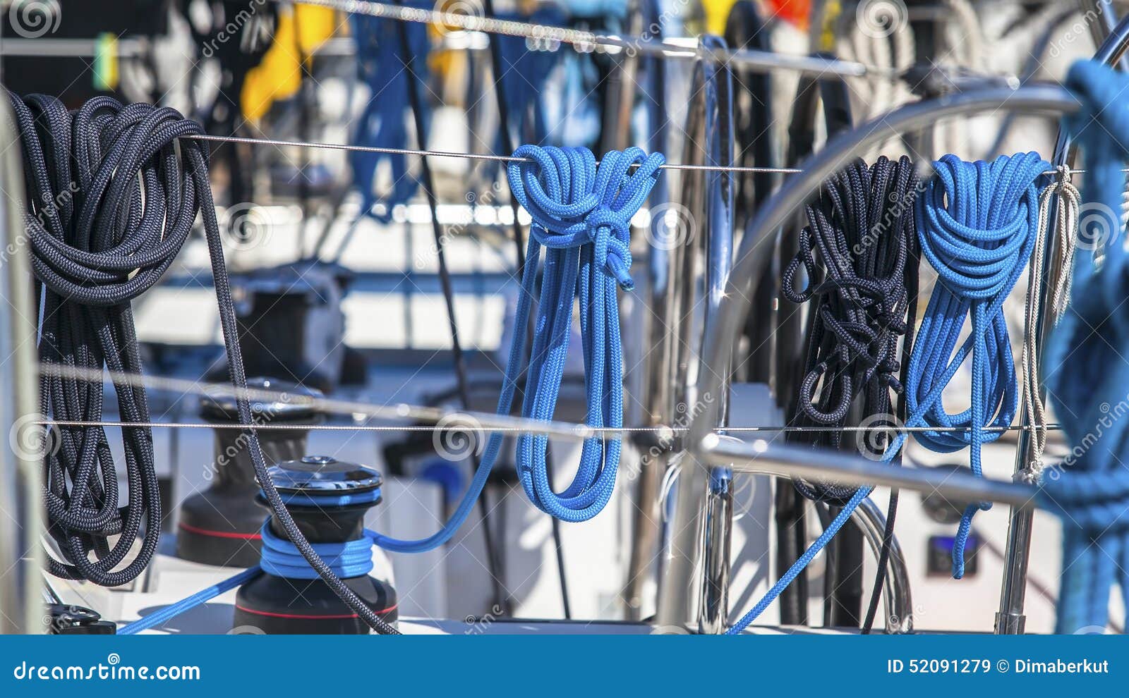 Sailing Yacht Rigging. Ship Tackles Stock Image - Image of sail, cable ...