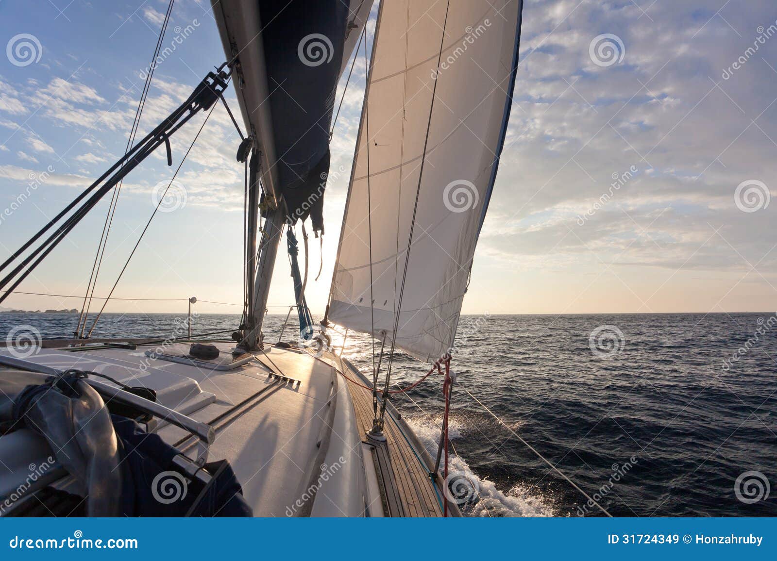 Sailing on Yacht in To the Sun Stock Image - Image of race, navigating ...