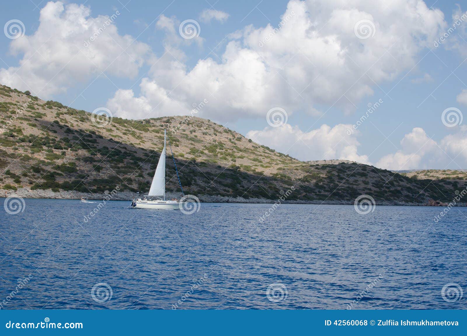 Sailing yacht in the wind stock photo. Image of mediterranean - 42560068