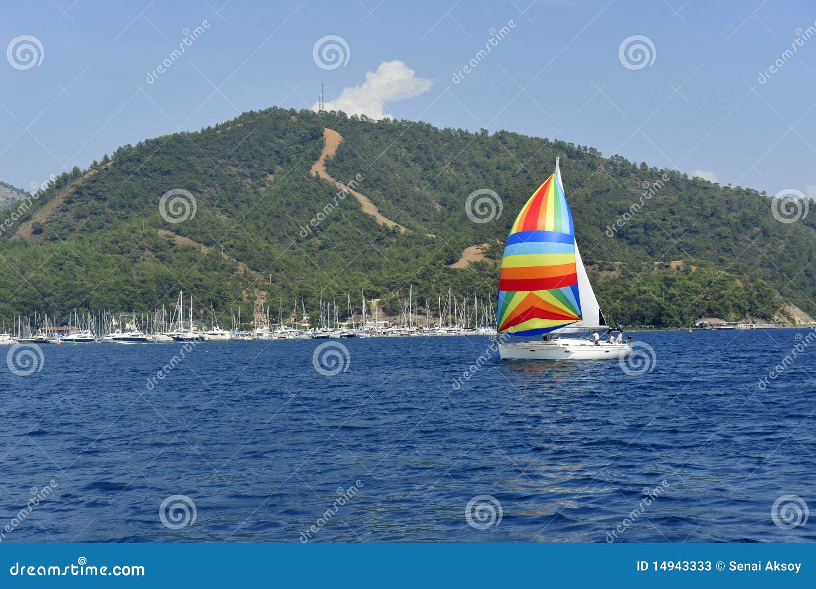 Sailing yatch in the wind stock image. Image of hobby - 14943333