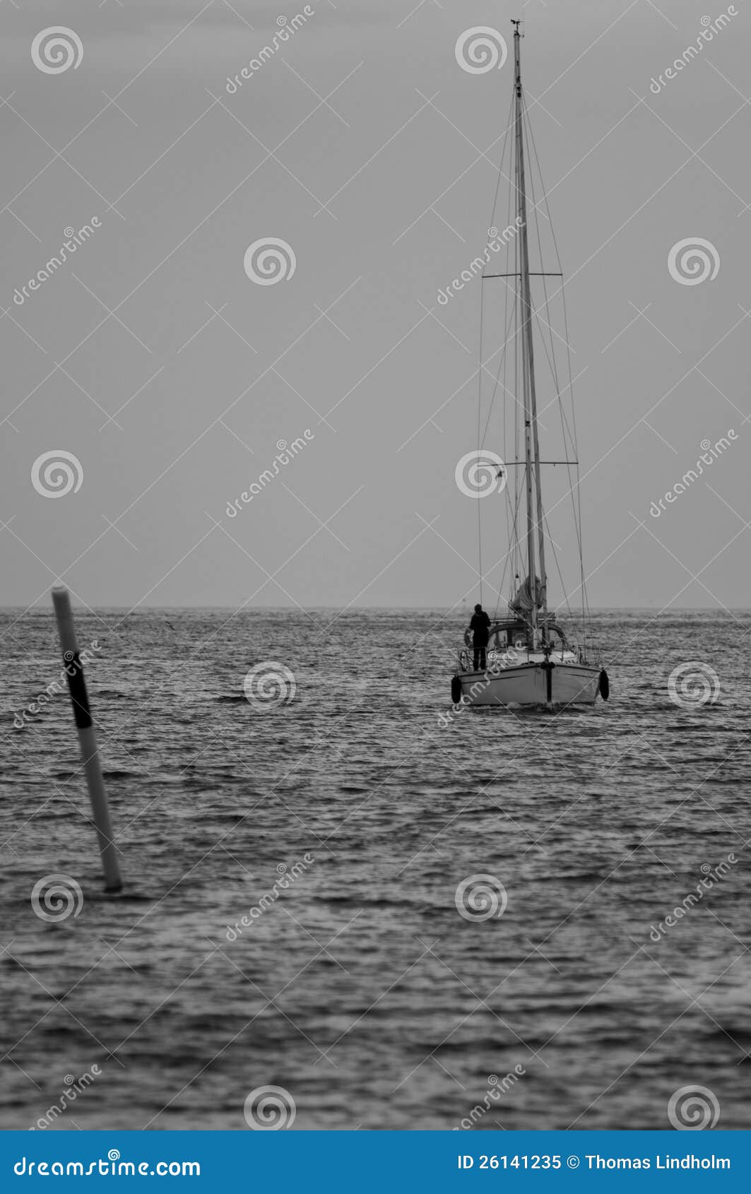 Sailingboat stock image. Image of water, coastline, seamark - 26141235