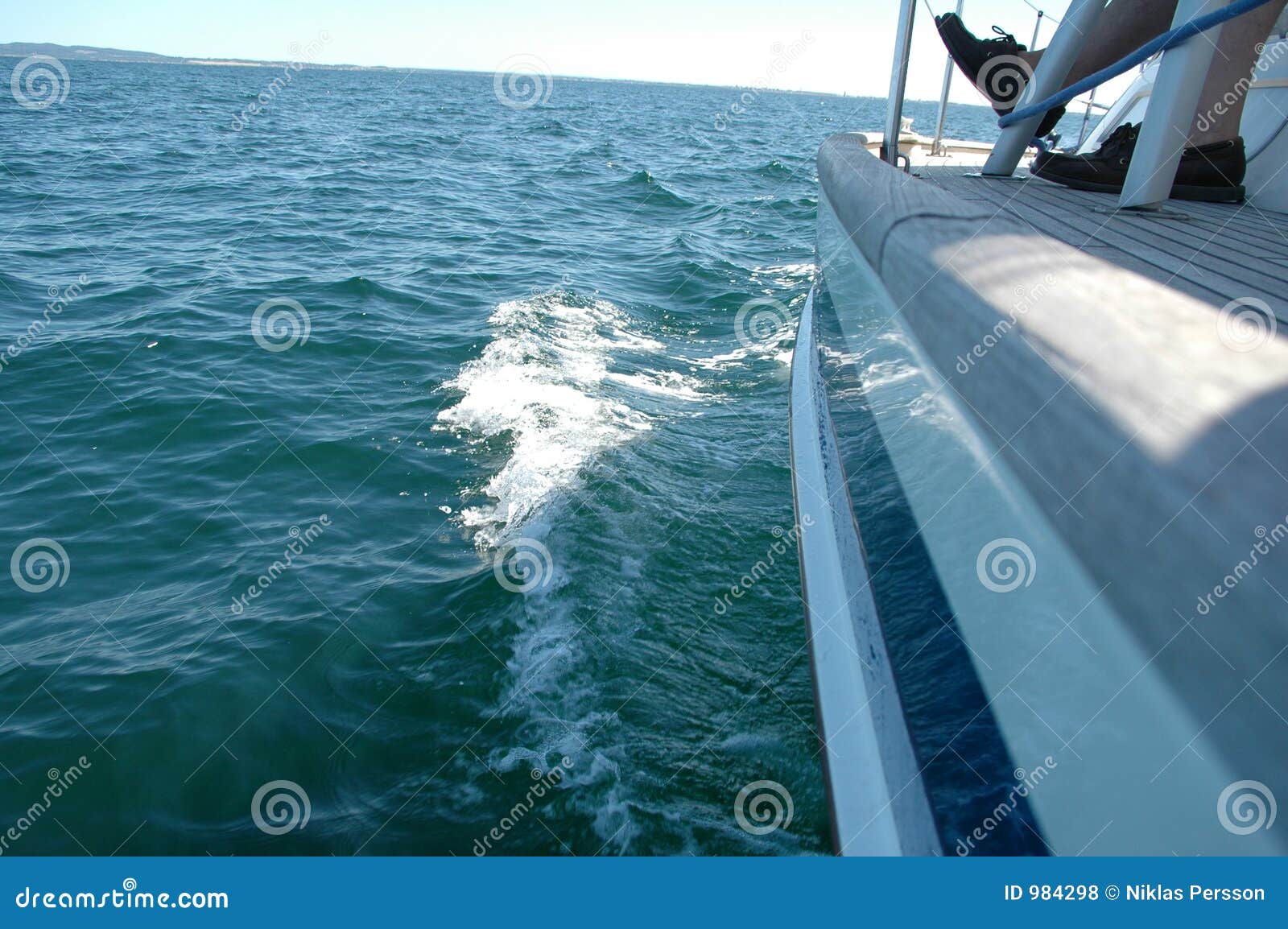 Sailingboat on open sea stock photo. Image of deck, success - 984298