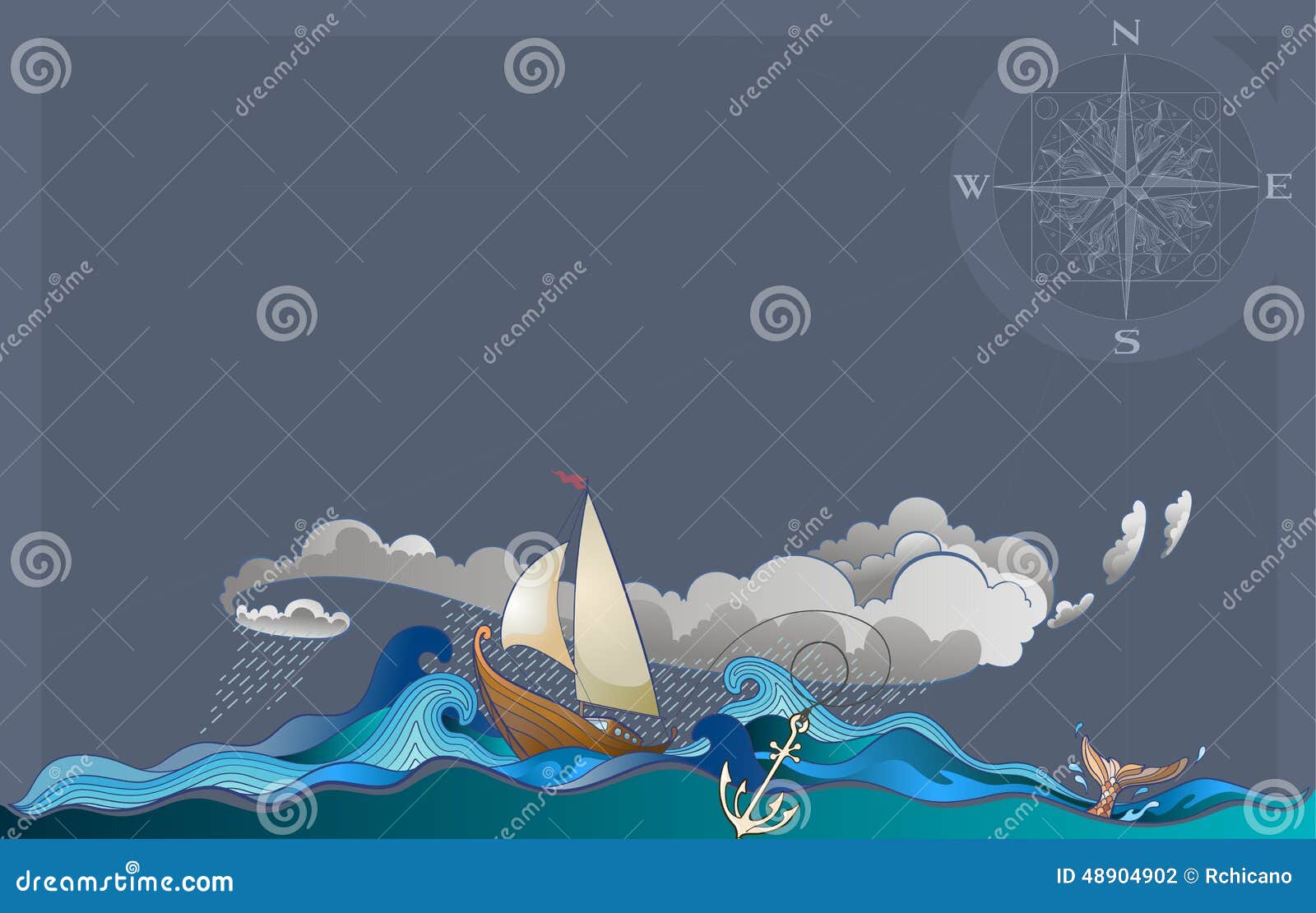 Retro Typhoon Cyclone Hurricane Tempest Logo Design Vector Stock ...