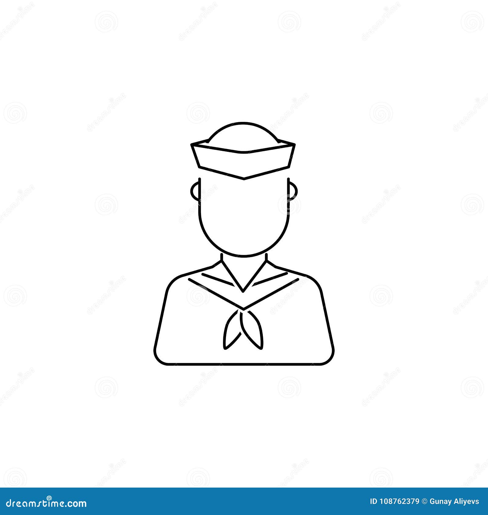 Sailor avatar icon stock illustration. Illustration of uniform - 108762379