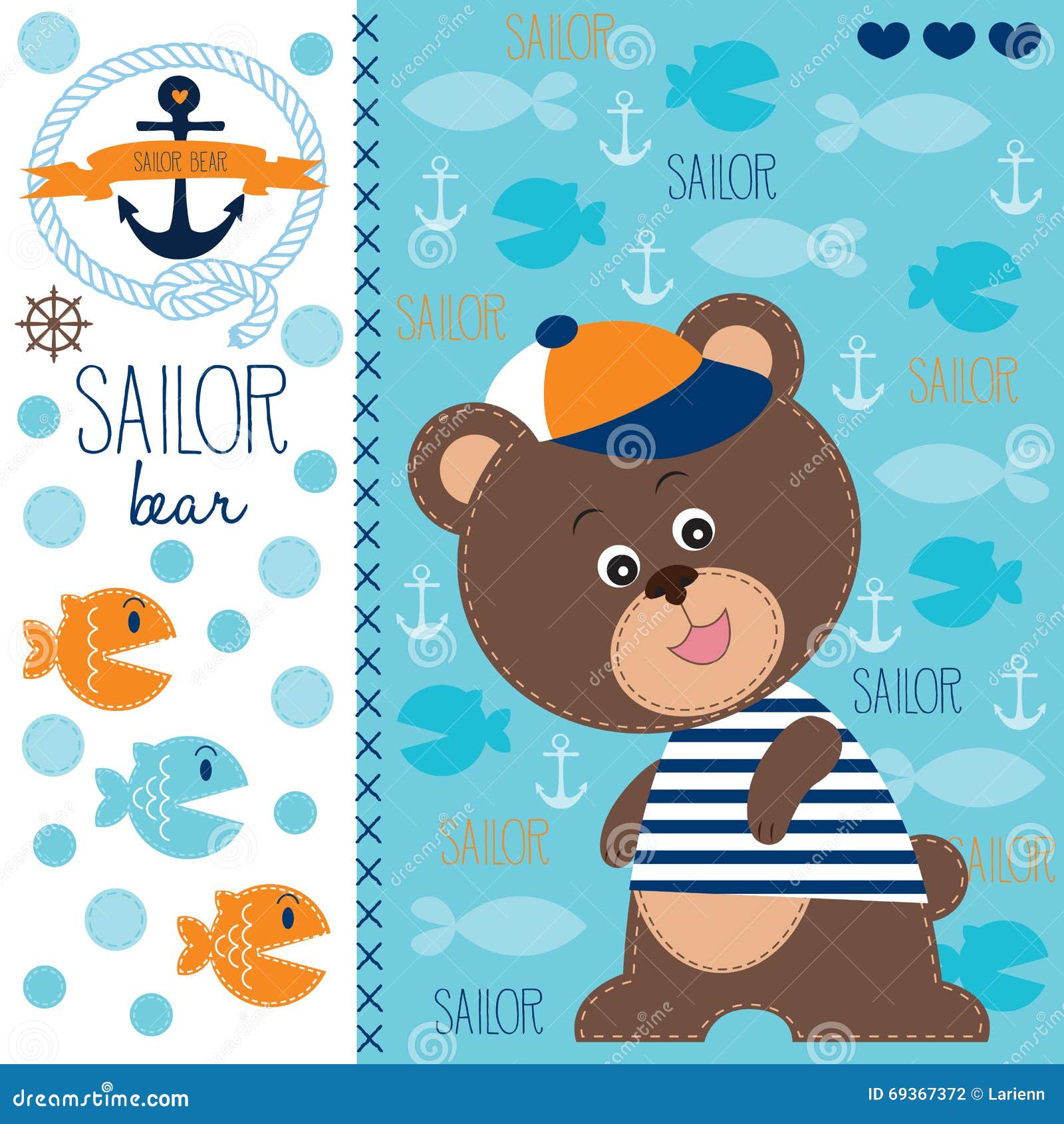 Sailor Bear Digital Clipart Vector | CartoonDealer.com #102489236