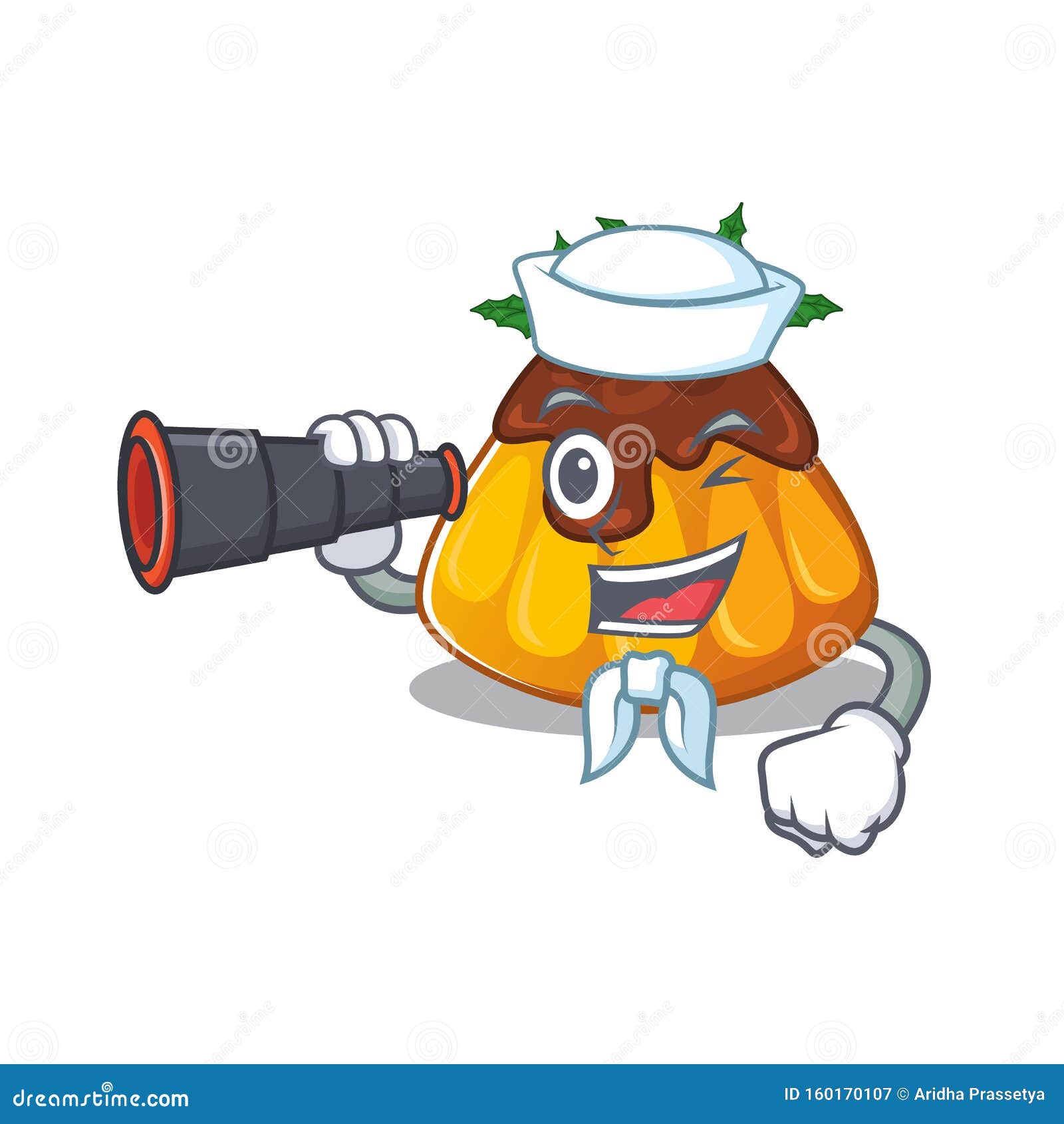 Sailor with Binocular Christmas Pudding with the Character Shape Stock ...