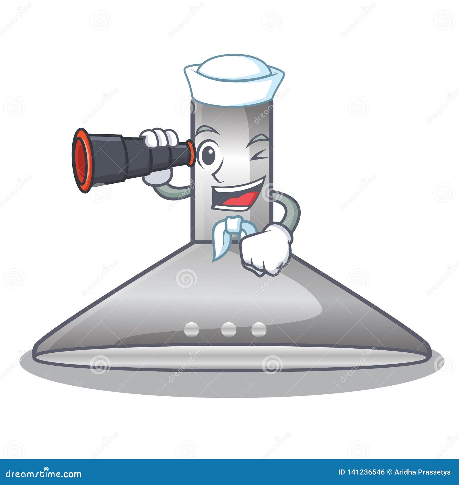 Sailor With Binocular Kitchen Hood Isolated With The Cartoon Stock