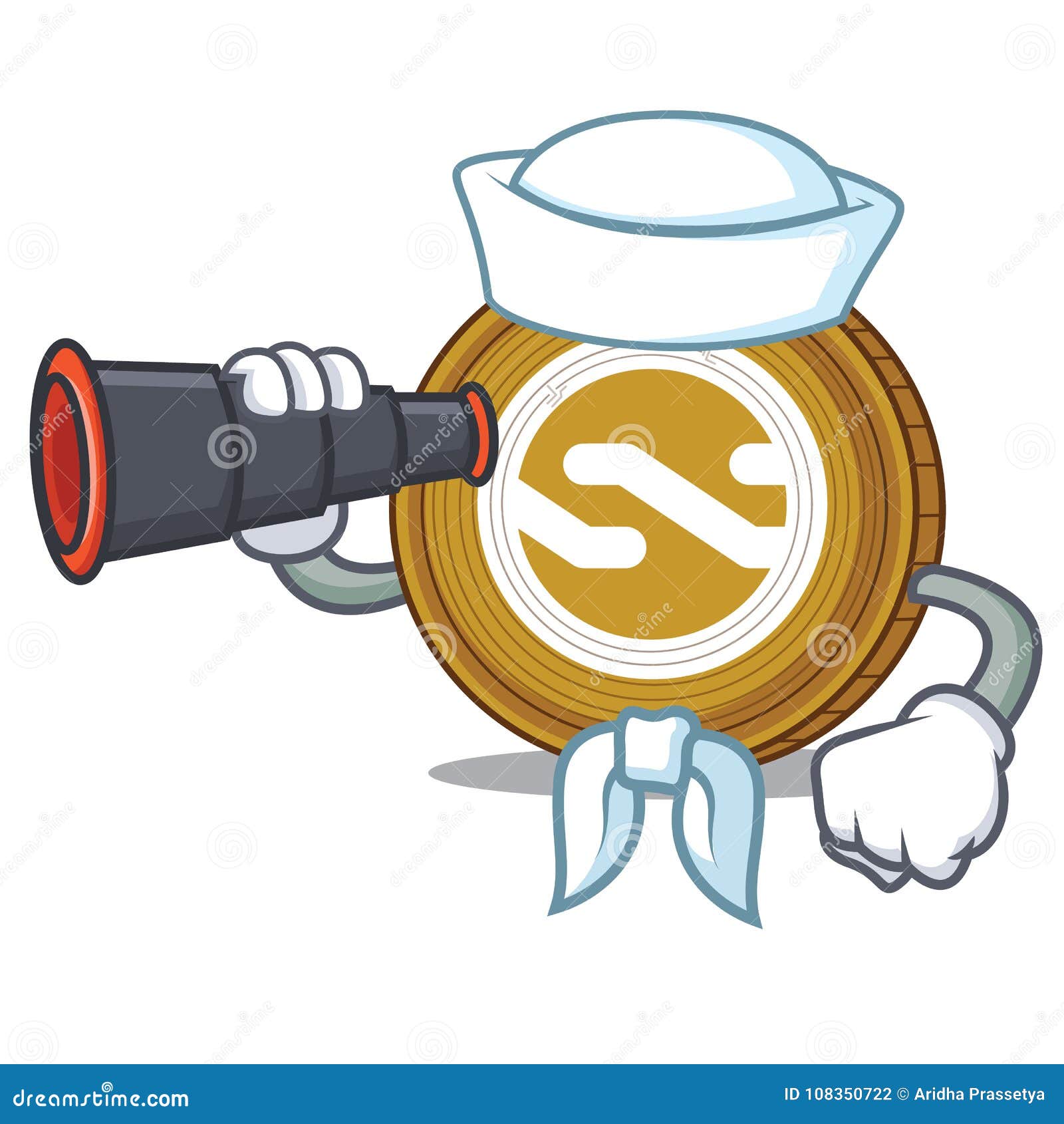 Sailor With Binocular Nxt Coin Mascot Cartoon Editorial Photography