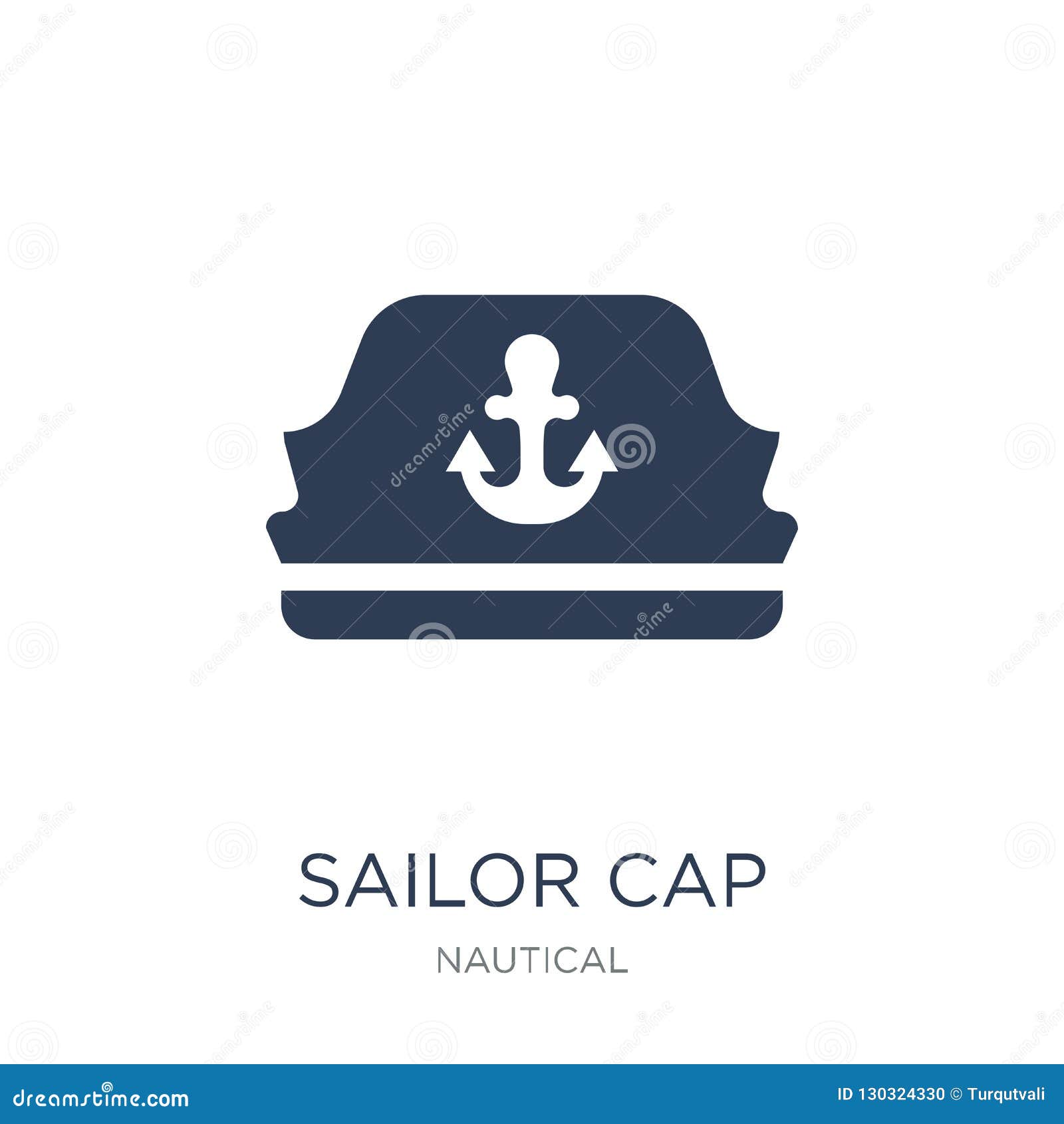 Sailor Cap Icon. Trendy Flat Vector Sailor Cap Icon on White Background ...