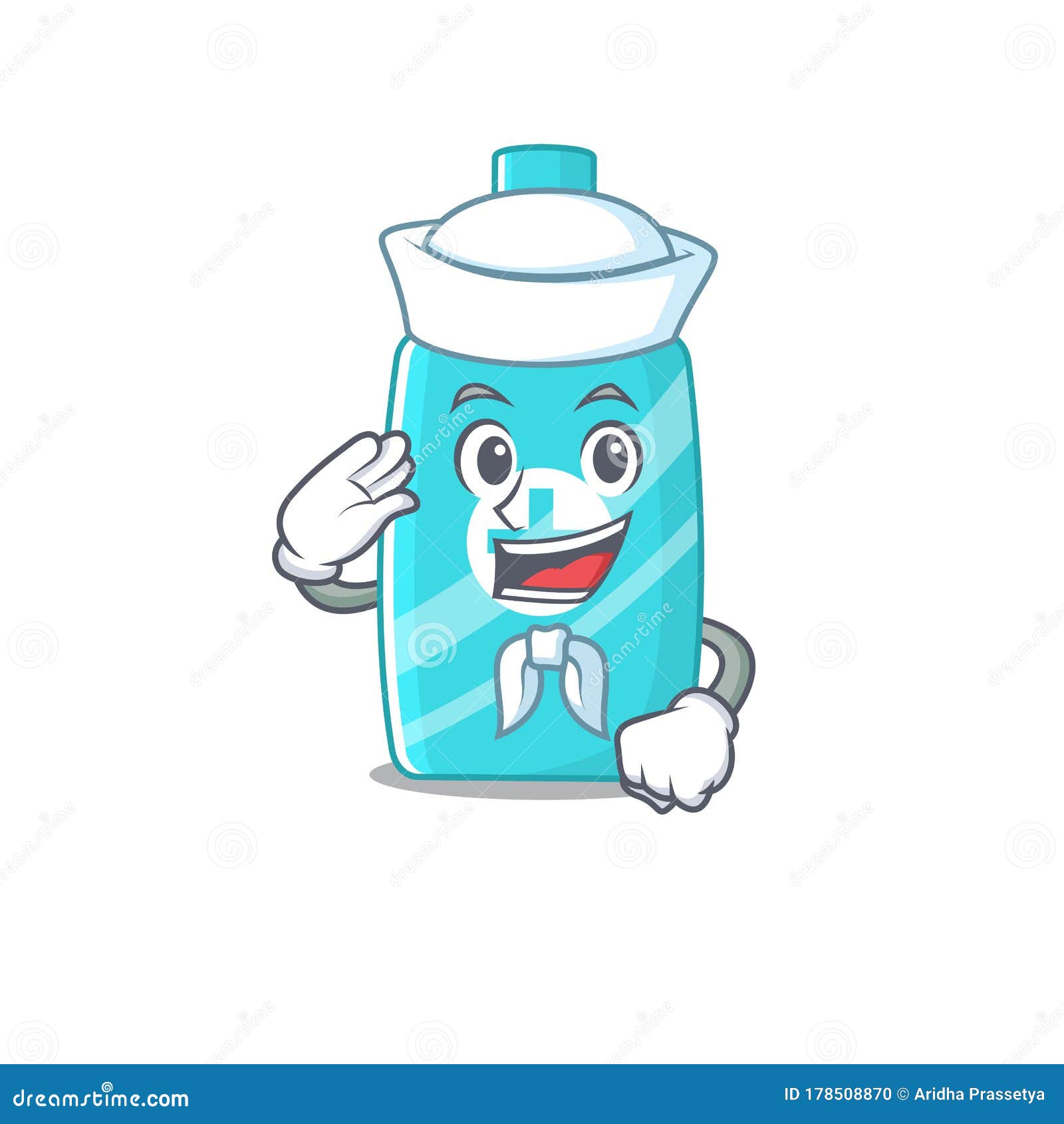Sailor Cartoon Character of Ointment Cream with White Hat Stock Vector ...