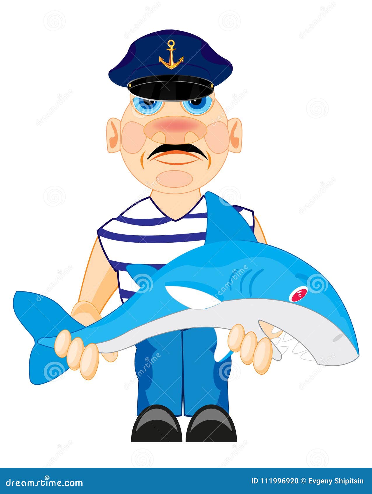 Sailor Shark Cartoon Vector | CartoonDealer.com #33076815