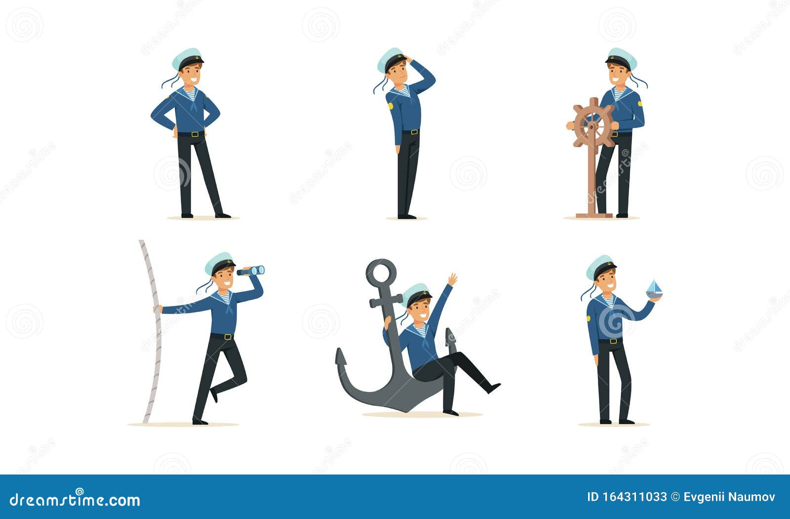 3d Seaman Standing To Attention Stock Illustration | CartoonDealer.com ...