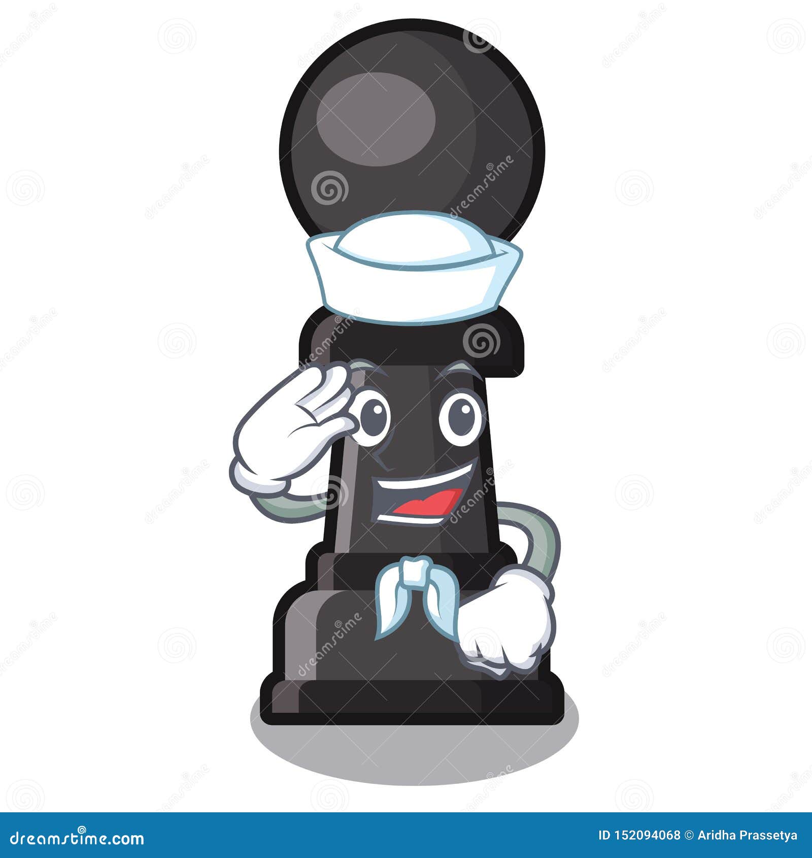Sailor Chess Pawn Isolated with the Cartoon Stock Vector - Illustration ...
