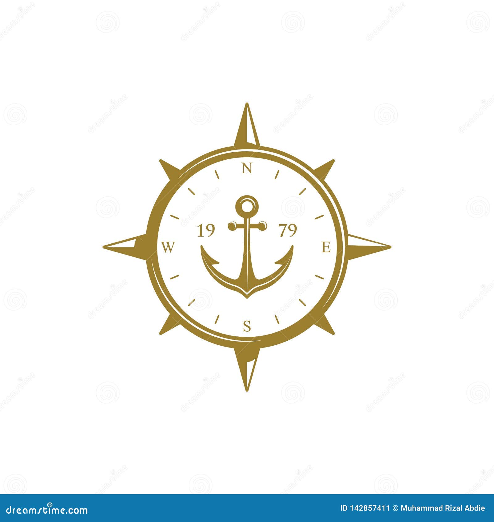 Sailor Compass with Anchor Logo Badge or Insignia Stock Vector ...