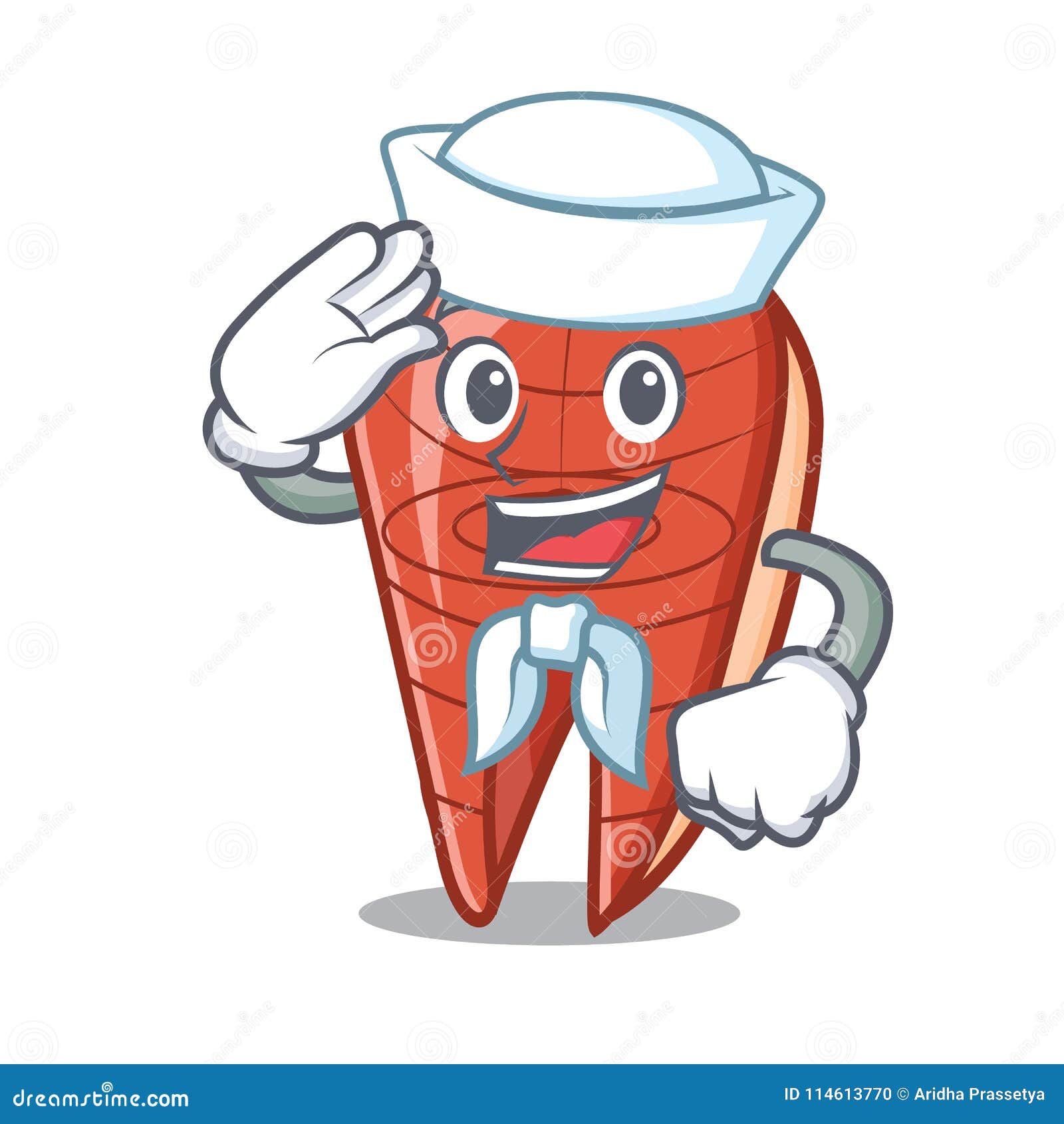 Sailor Fish Slice Character Cartoon Stock Vector - Illustration of ...