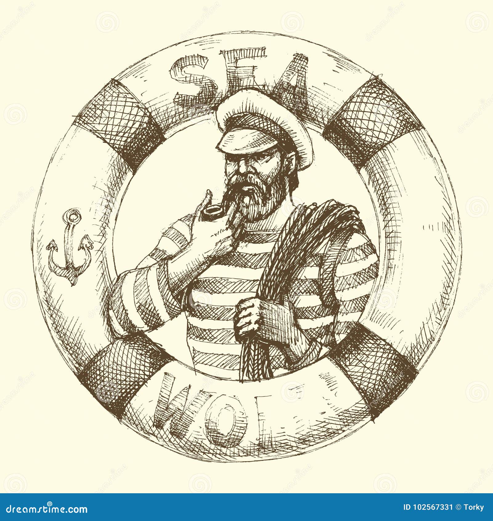 Graphic Portrait Of A Scandinavian Warrior In A Round Metal Helmet And ...