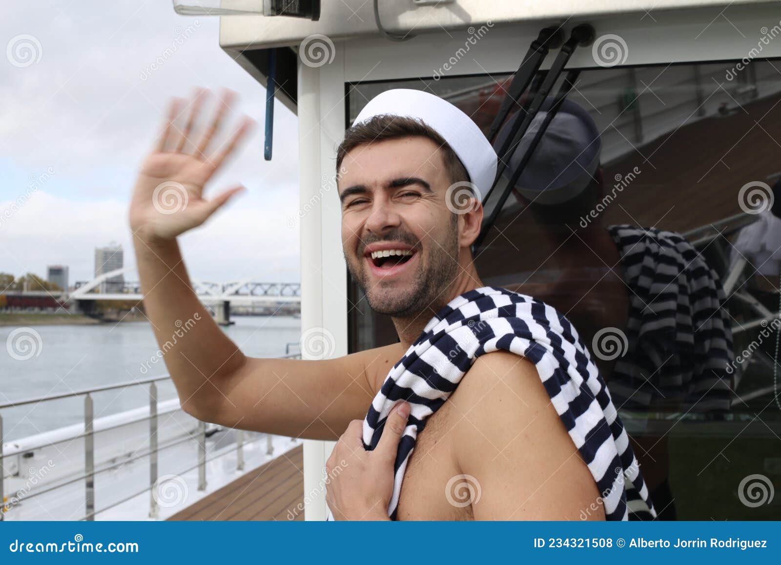 Sailor Greeting with Hand Gesture Stock Photo - Image of adventurer ...