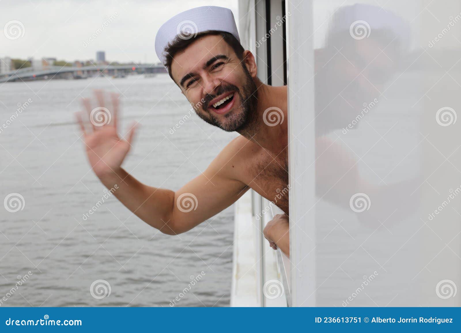 Sailor Greeting with Hand Gesture Stock Image - Image of fashioned ...