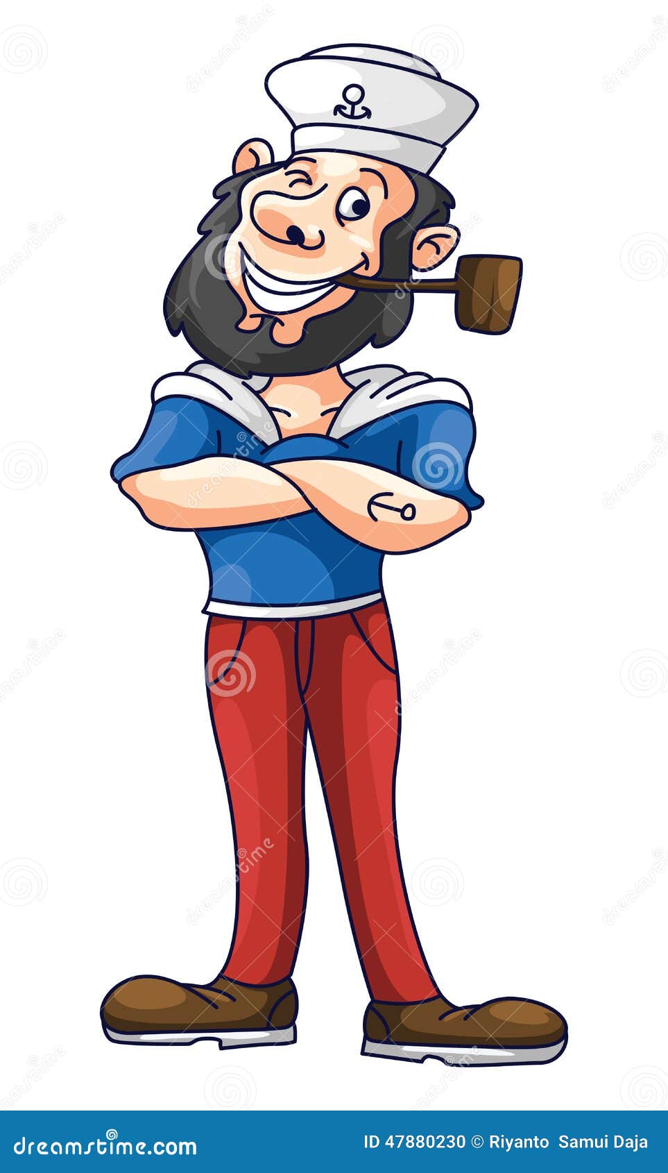 Sailor stock vector. Illustration of cartoon, white, caucasian - 47880230