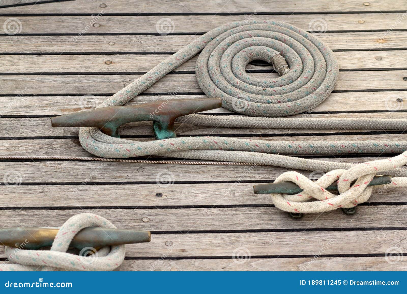 Sailor Knot and Mooring Rope Stock Image - Image of boat, deck: 189811245